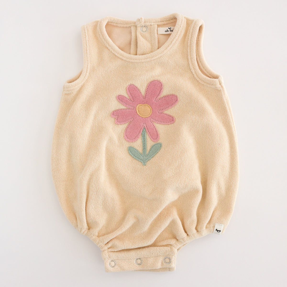 Blush Daisy Terry Applique Bubble– Different Strokes for Little Folks